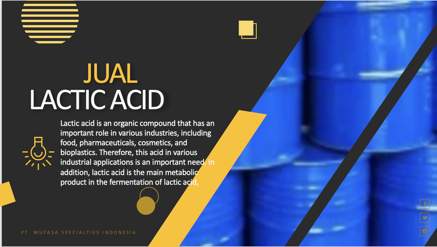 Jual Lactic Acid - PT. Mufasa Specialties Indonesia
