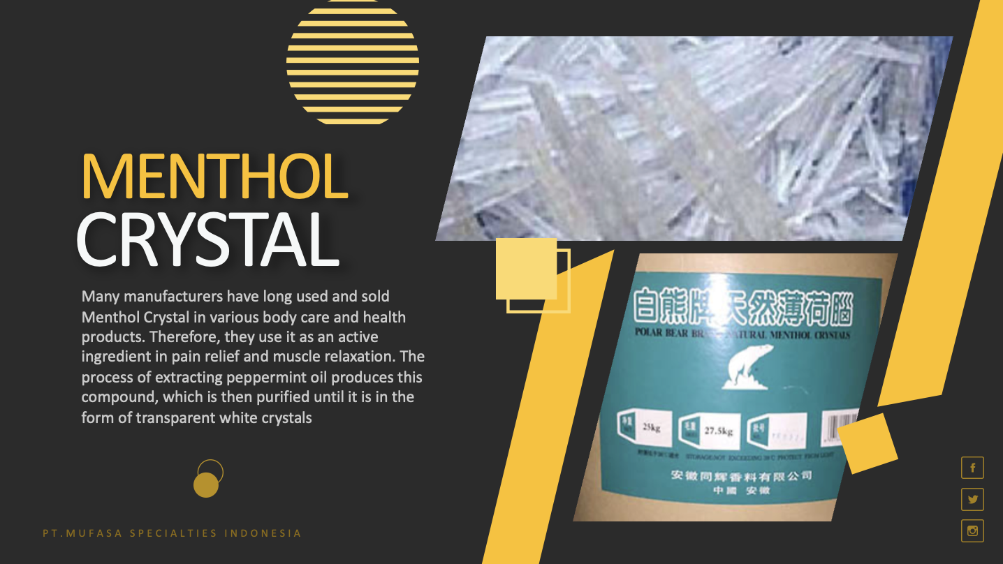 Jual Menthol Crystal - PT. Mufasa Specialties Indonesia